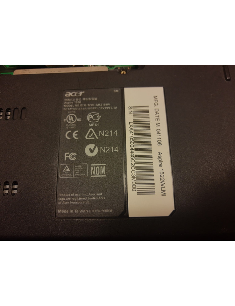 PC portable Acer Aspire 1520 MS2159W pour pièce HS