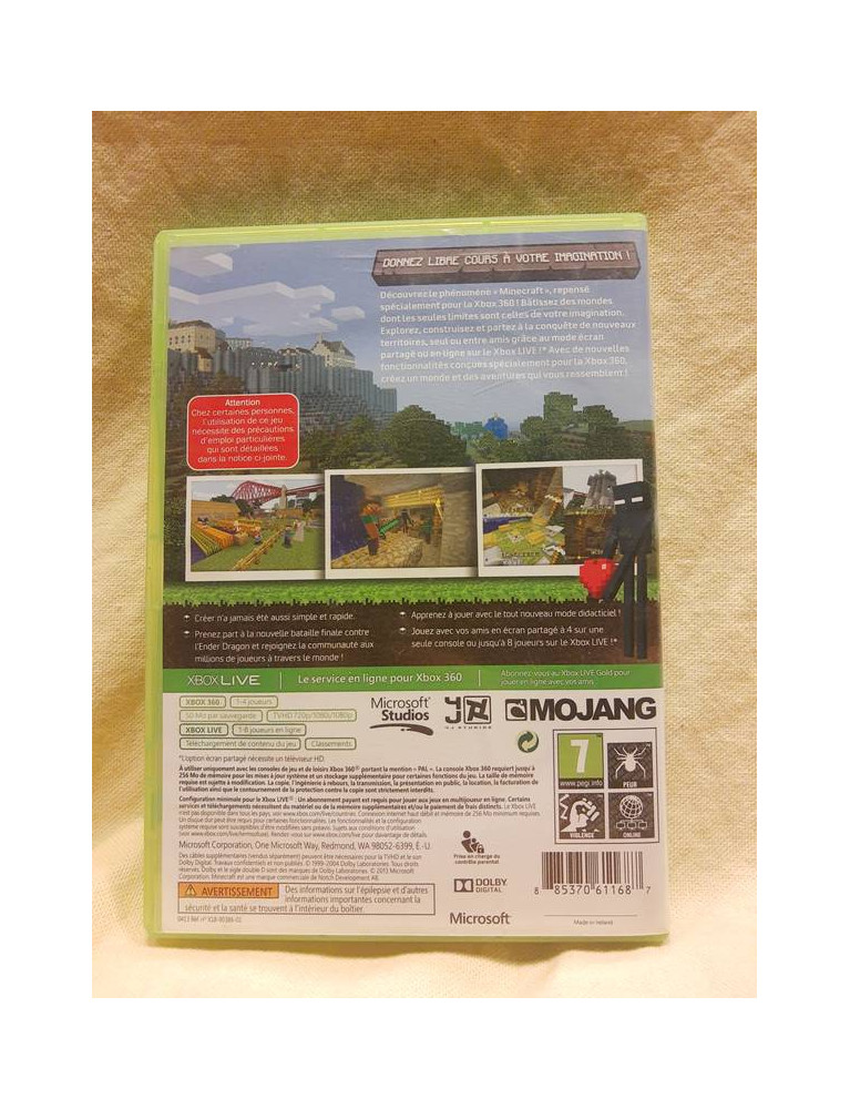 Jeu : Minecraft Xbox360 édition PAL