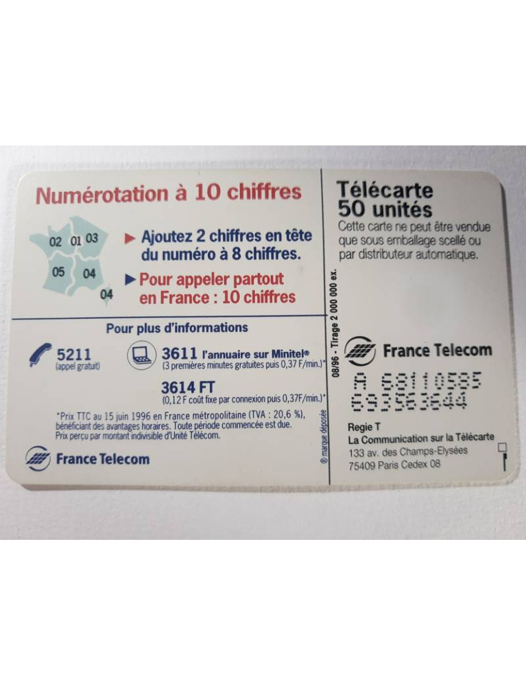 Carte téléphonique France Telecom Telecarte 50 unités à puce Collection ...